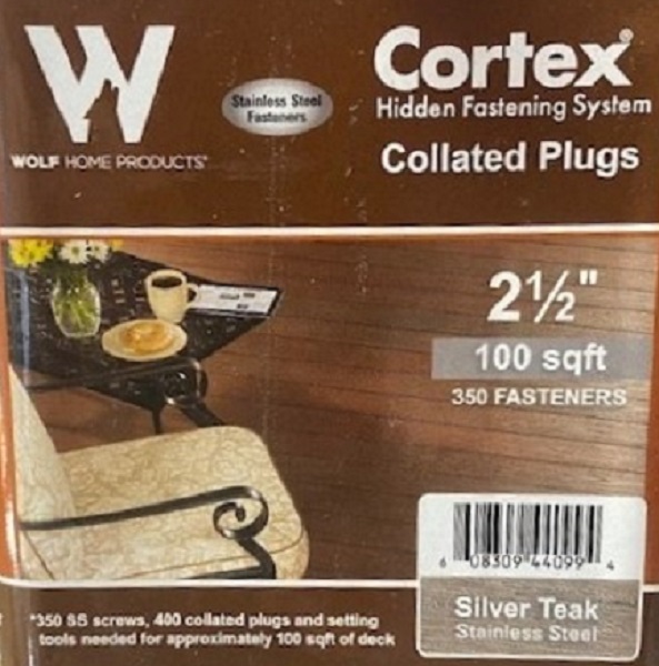 Wolf Cortex Screws & Plugs Silver Teak 100 Sq. Ft.